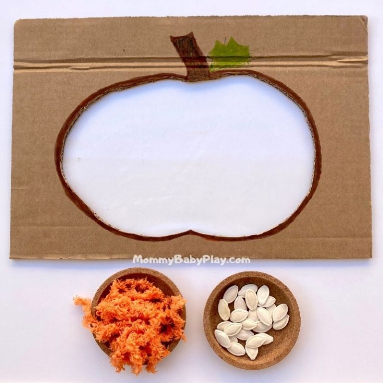Sticky Pumpkin Activity & Craft - Mommy Baby Play