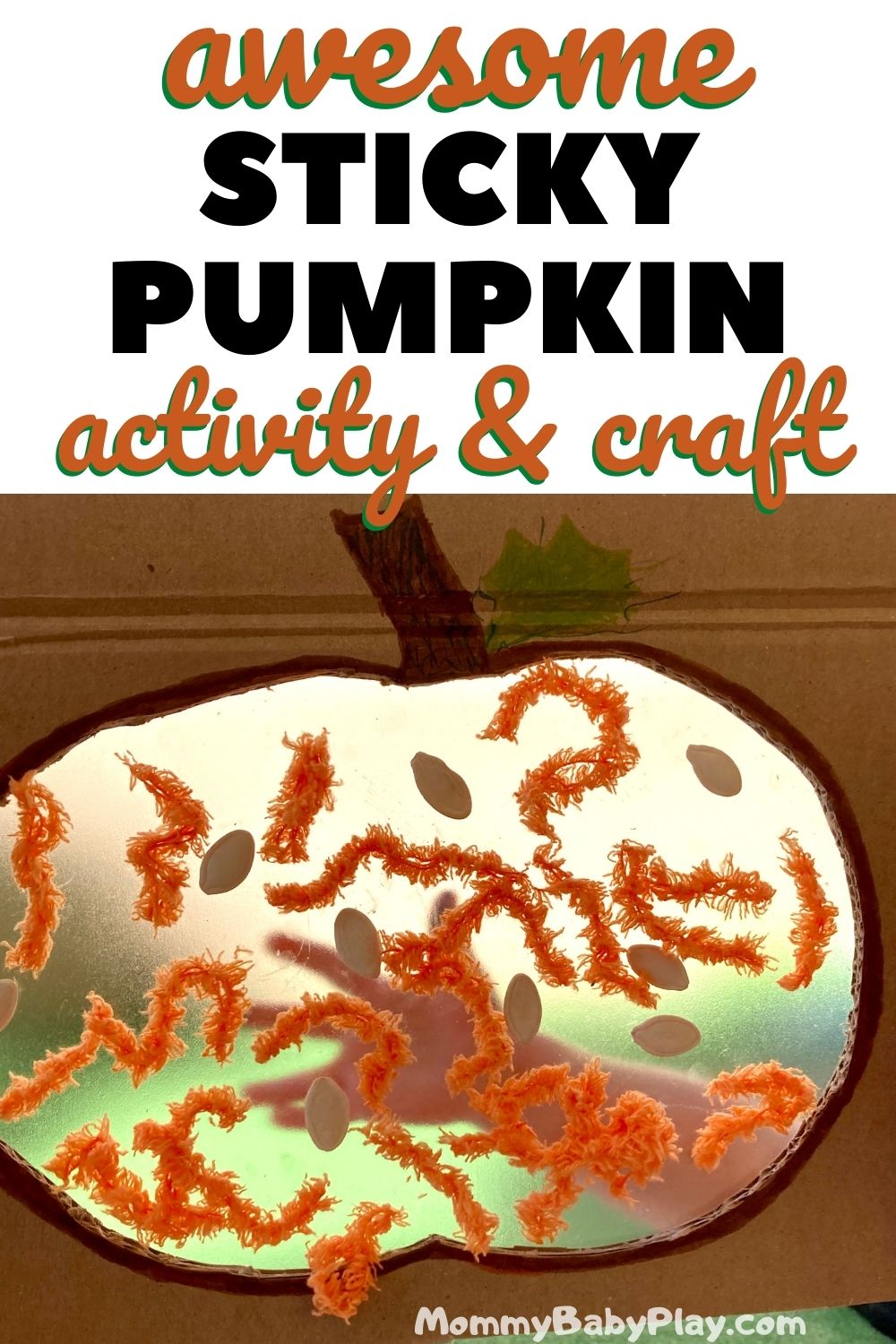 Sticky Pumpkin Activity & Craft - Mommy Baby Play