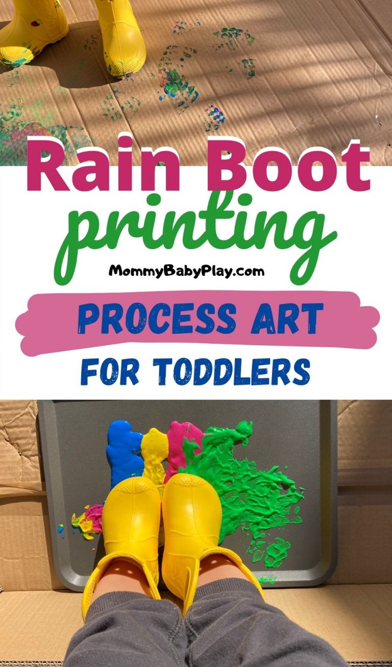 Rain Boot Printing {Process Art For Chilly Days} - Mommy Baby Play