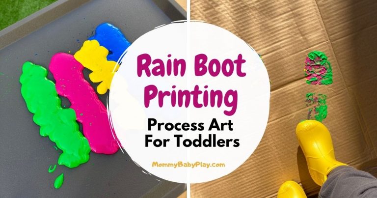 Rain Boot Printing {Process Art For Chilly Days} - Mommy Baby Play